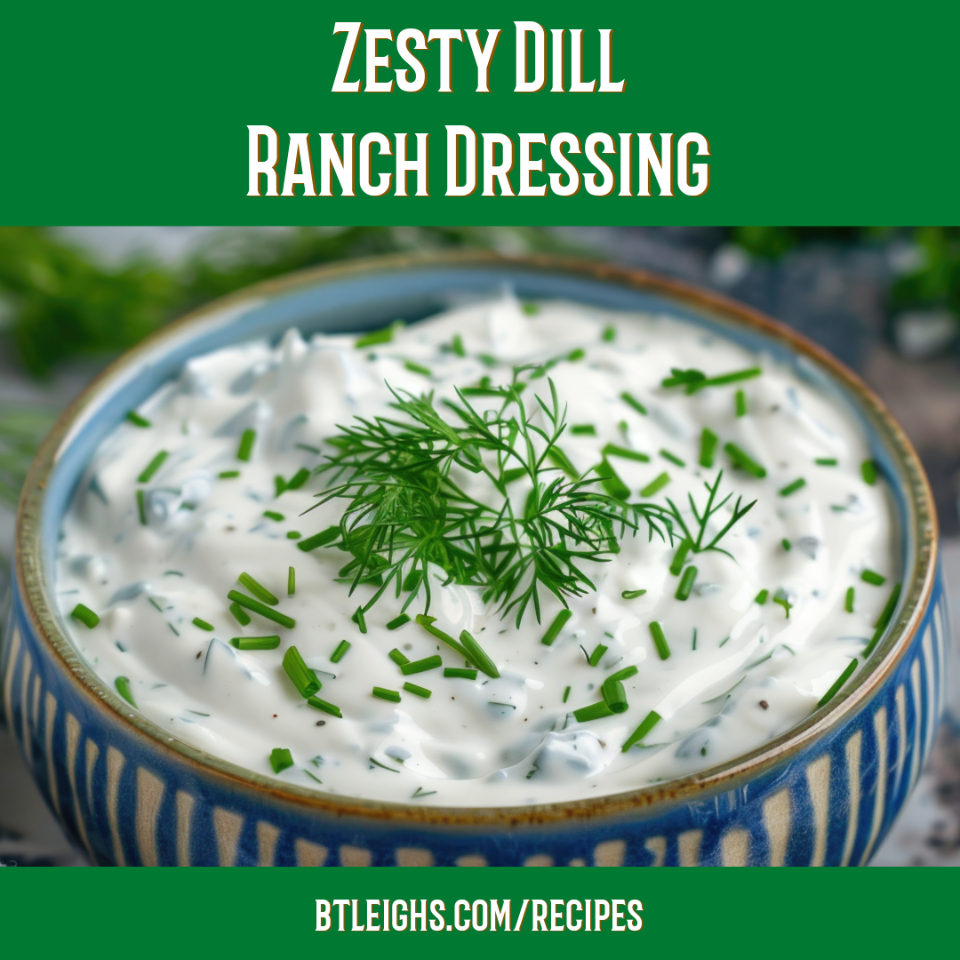 Easy homemade dill ranch dressing with mayonnaise, sour cream, and ...